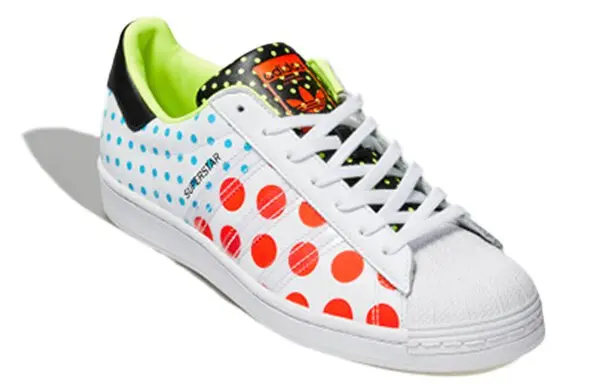 Adidas Superstar 'solar Red Polka' Sneakers - Ftwr White/core Black/solar Red