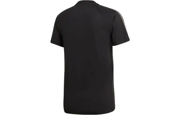 Adidas Originals Stripe Logo Micro Mark Round Neck Casual Short Sleeve Black - Default Color