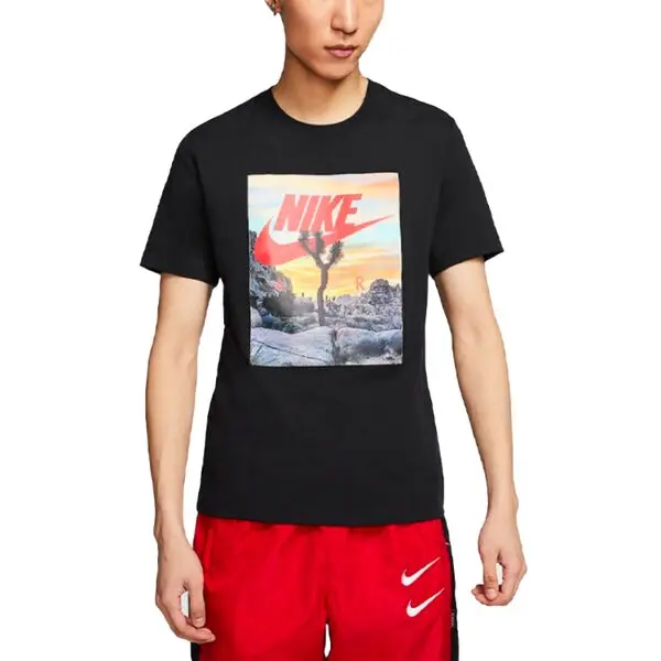 Nike Printing Round Neck Short Sleeve - Black