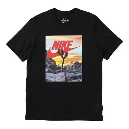 Nike Printing Round Neck Short Sleeve - Black