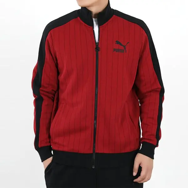 PUMA Pinstripe Track Jacket - Red/black
