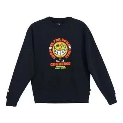 CONVERSE Graphic Pullover Crew Sweatshirt - Black