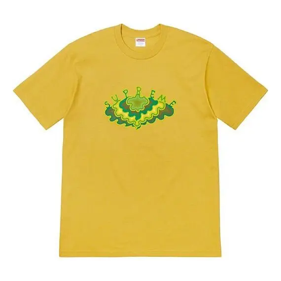 Supreme Ss19 Cloud Tee Clouds Pattern Short Sleeve - Yellow