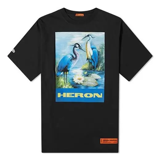 Heron Preston Heron Print Oversized T-shirt /blue/multi - Black