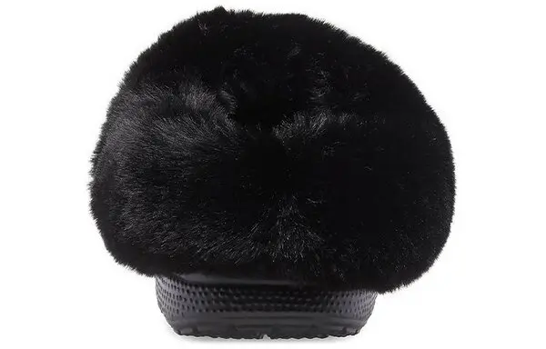 CROCS Classic Clog With Faux Fur Trim - Black