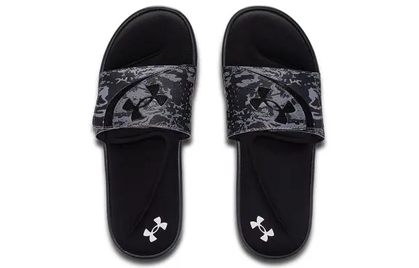 Under Armour Ignite 6 Graphic Strap Slides - Black/gray