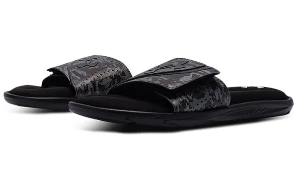 Under Armour Ignite 6 Graphic Strap Slides - Black/gray