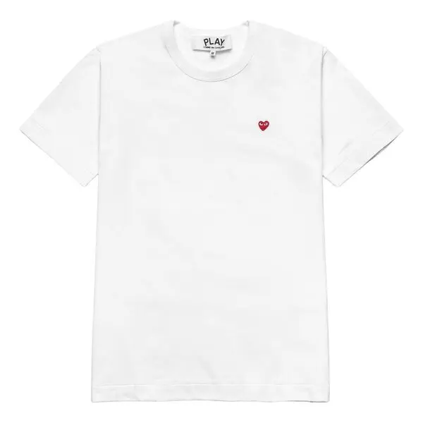 Play Comme Des Garcon Ss25 Logo Print T-shirt 'white Red - White/red