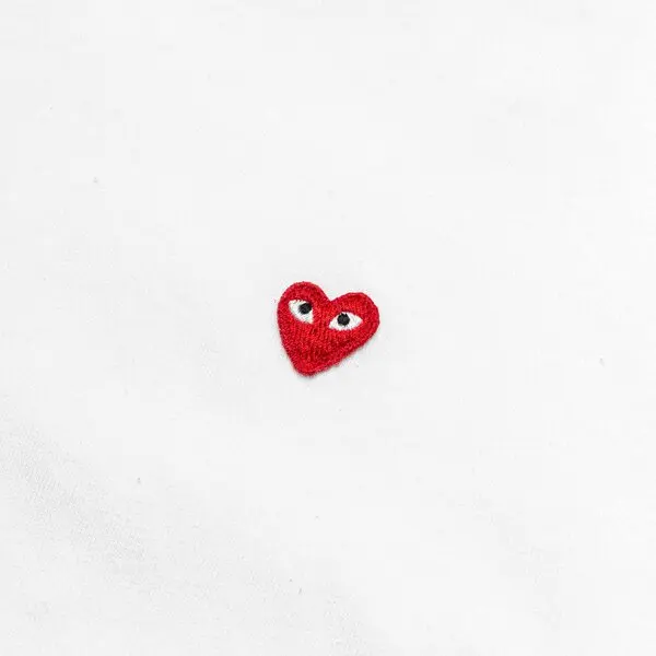 Play Comme Des Garcon Ss25 Logo Print T-shirt 'white Red - White/red
