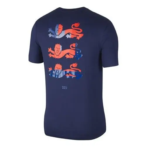 Nike England National Team 20/21 Training T-shirt 'navy Blue - Blue/red