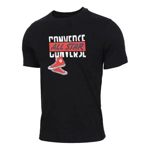 CONVERSE Dangling Chuck Short Sleeve T-shirt Asia Sizing - Black