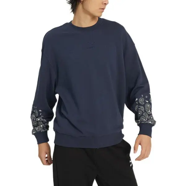 PUMA Paisley Graphic Crewneck Sweatshirt - Blue/white