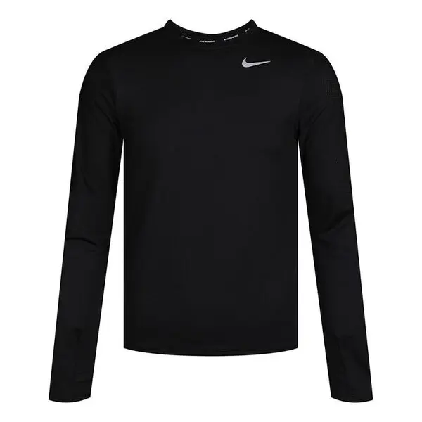 Nike Dri-fit Round Neck Long Sleeve Performance Top - Black