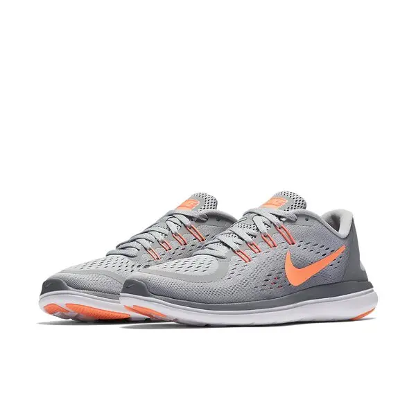Nike Flex 2017 Rn Athletic Sneakers - Wolf Grey/sunset Glow