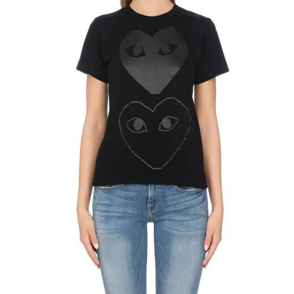 Play Comme Des Garcon Double Heart T-shirt