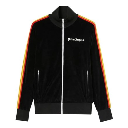 Palm Angels Rainbow Chenille Track Jacket - Black/white