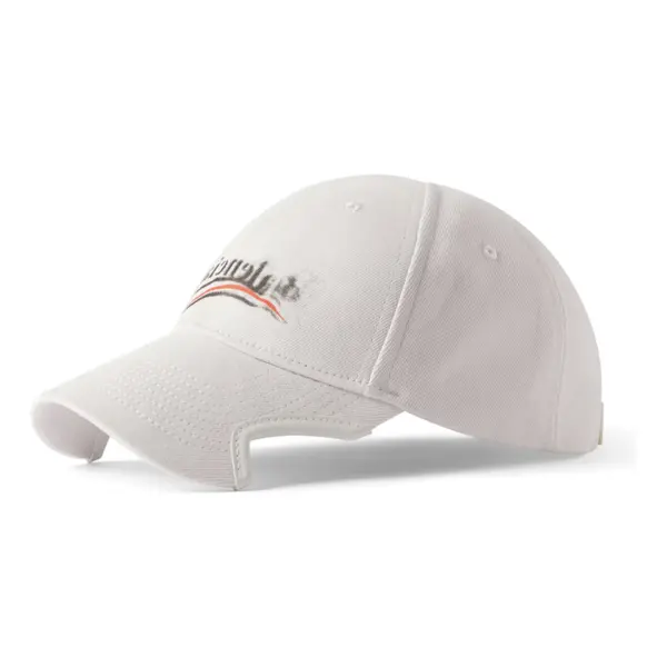 Balenciaga Political Stencil Baseball Cap - Off White/black