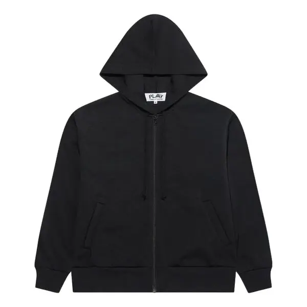 Play Comme Des Garcon X Invader Pixel Heart Full Zip Hoodie - Black