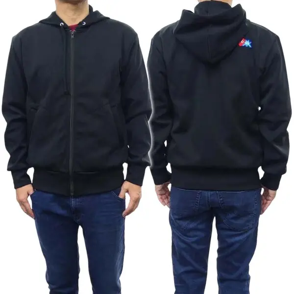 Play Comme Des Garcon X Invader Pixel Heart Full Zip Hoodie - Black