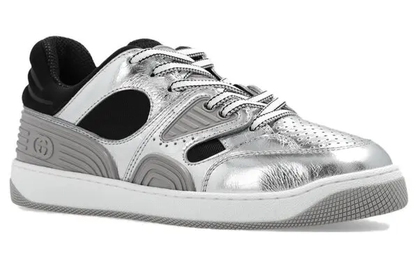 Gucci Basket Sneakers - Silver Black