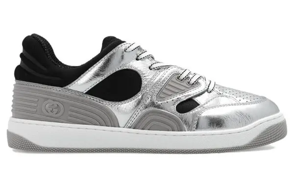 Gucci Basket Sneakers - Silver Black