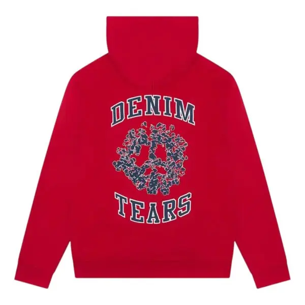 DENIM TEARS Embroidered Zip Hoodie - Red