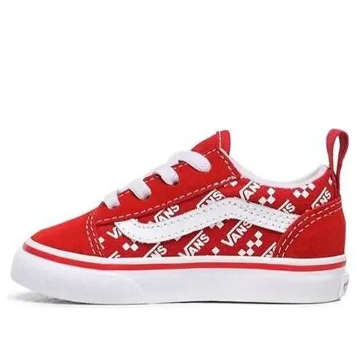 VANS Logo Repeat Elastic Lace Old Skool Sneakers - Red
