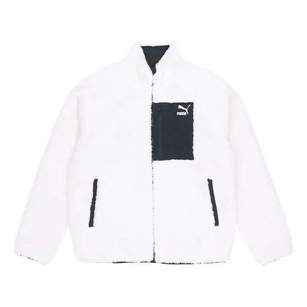 PUMA Sherpa Reversible Stand Collar Jacket - White