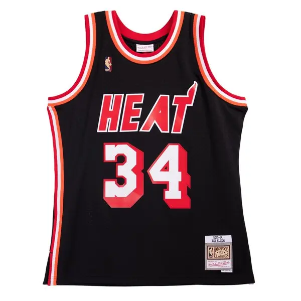 Mitchell & Ness Nba Swingman Miami Heat Ray Allen 2013-14 Basketball Jersey - Black/red