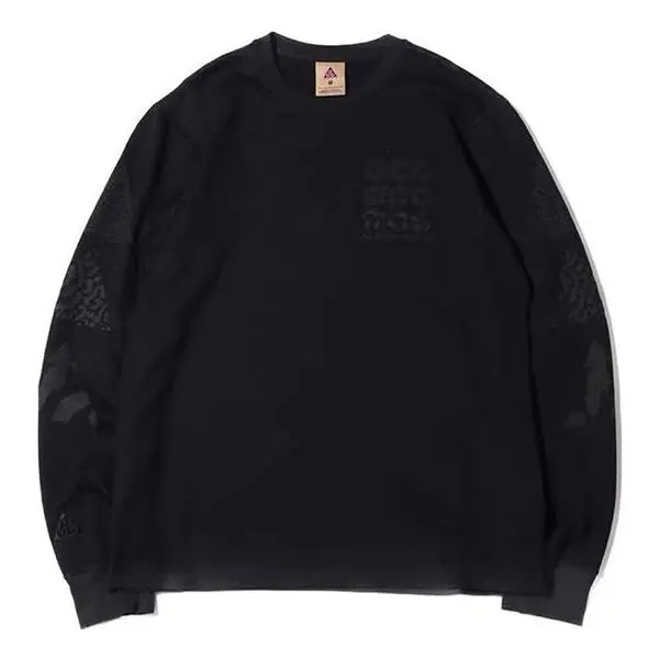 Nike Long Sleeve Printed Pullover - Black