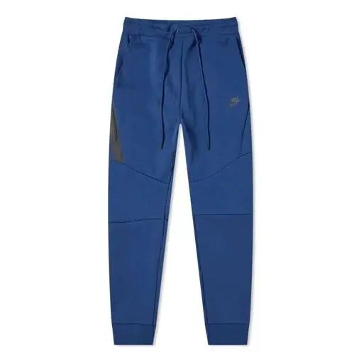 Nike Tech Fleece Drawstring Tight Sports Pants - Blue