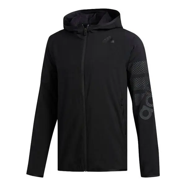 Adidas Sports Hooded Long Sleeve Jacket - Black