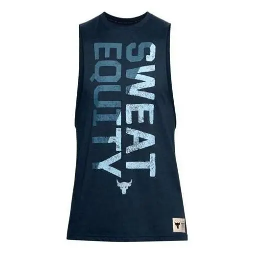 Under Armour Project Rock Sleeveless Graphic Tank Top - College Navy