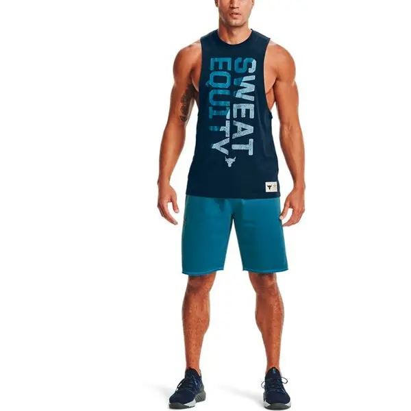 Under Armour Project Rock Sleeveless Graphic Tank Top - College Navy