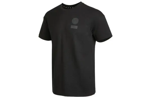 Adidas Logo Printing Solid Color Round Neck Short Sleeve Black T-shirt