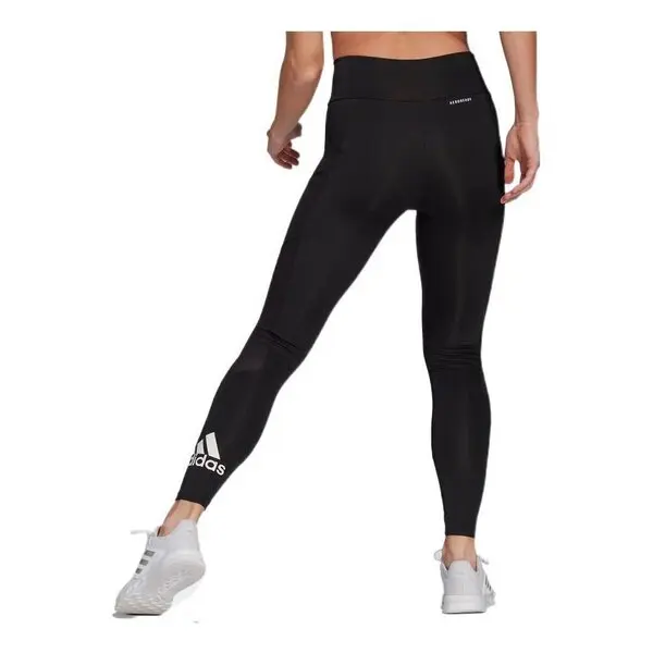 Adidas Designed To Move Sport Leggings With Big Logo - Black