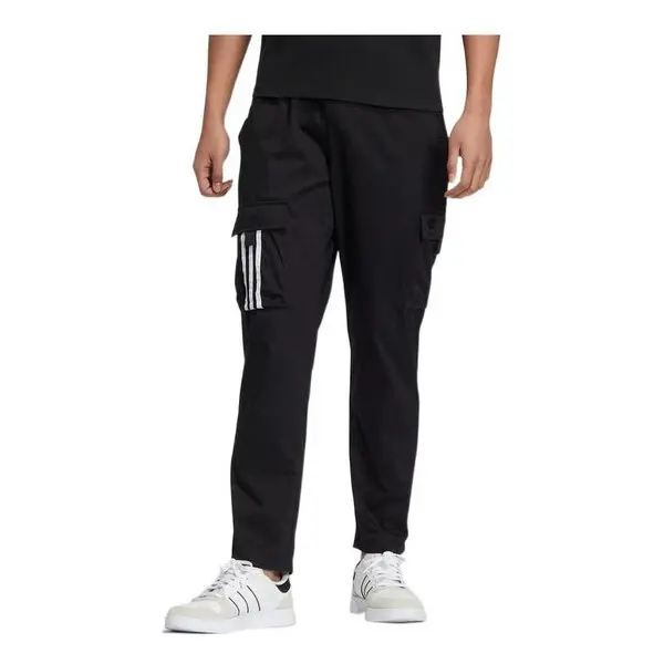 Adidas Neo Casual Pocket Solid Color Stripe Sports Pants/trousers/joggers Black - Multi-color
