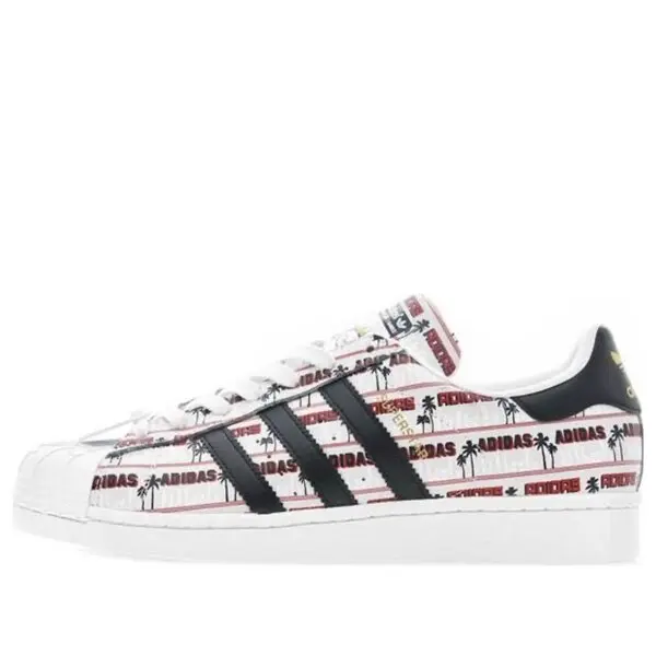 Adidas Originals Superstar Bearfoot X Nigo Shoes 'palm Tree - White/black/red
