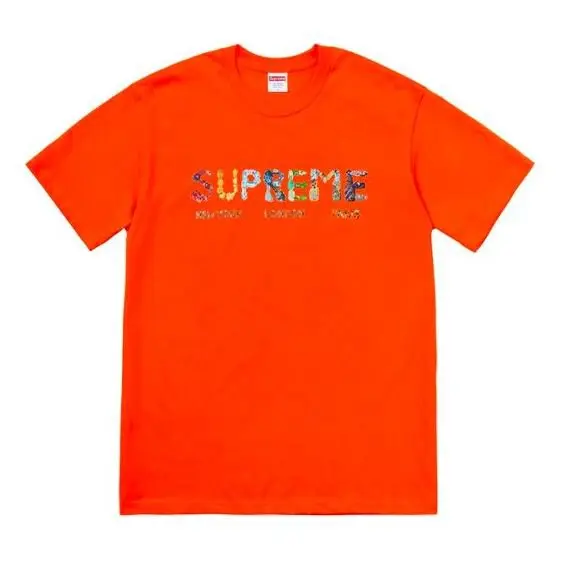 Supreme Ss18 Rocks Tee Alphabet Logo Short Sleeve - Orange