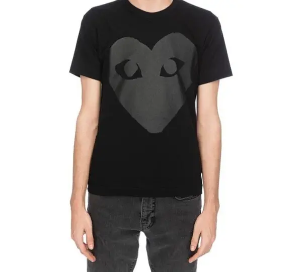 Play Comme Des Garcon Heart Shape Printing Short Sleeve Tee