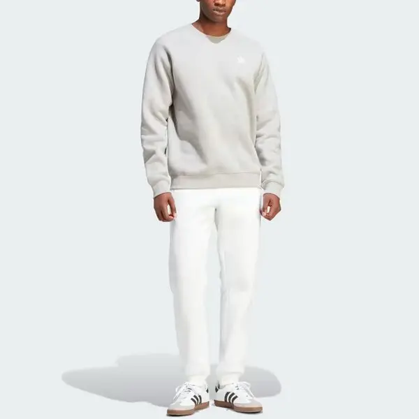 Adidas Trefoil Essentials Crewneck Sweatshirt - Medium Grey Heather