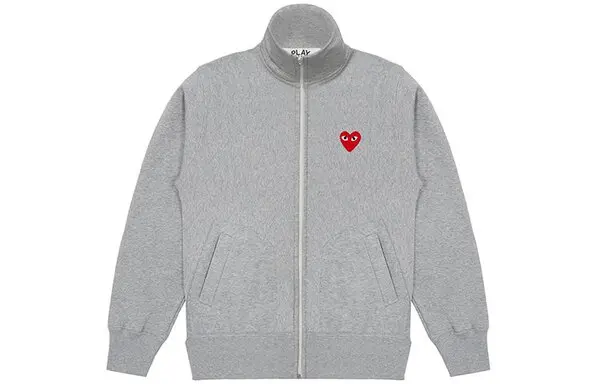 Play Comme Des Garcon 5 Hearts Full Zip Jacket - Grey