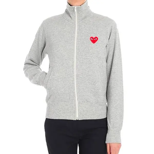 Play Comme Des Garcon 5 Hearts Full Zip Jacket - Grey