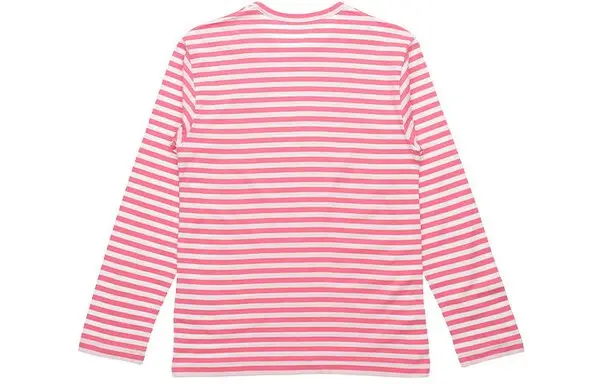 Play Comme Des Garcon Striped Long Sleeve T-shirt - Pink