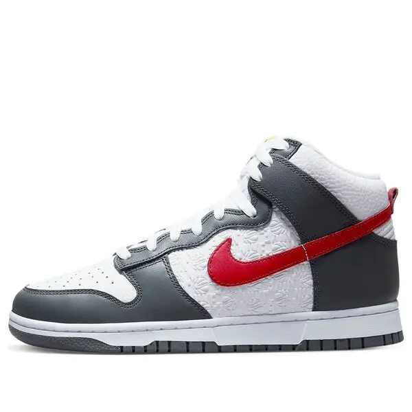 Nike Dunk High "embossed Basketball - White/grey/red