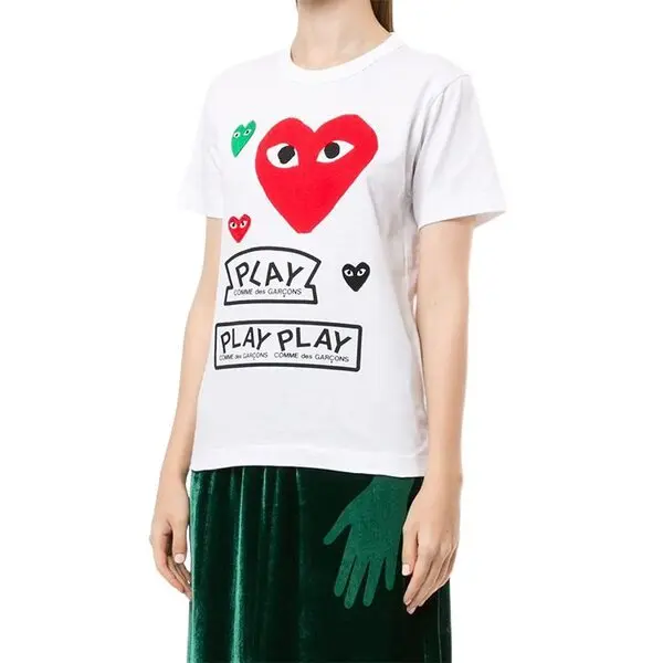 Play Comme Des Garcon Short-sleeve T-shirt With Multi-logo Print