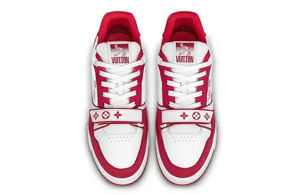 LOUIS VUITTON Trainer High Top Sneakers - White/red