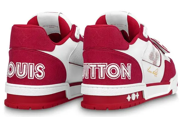LOUIS VUITTON Trainer High Top Sneakers - White/red