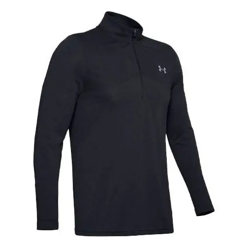 Under Armour Seamless 1/2 Zip Long Sleeve Sports Shirt - Black