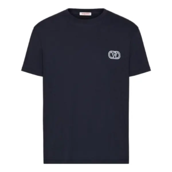 Valentino Garavani Embroidered V Logo T-shirt - Navy